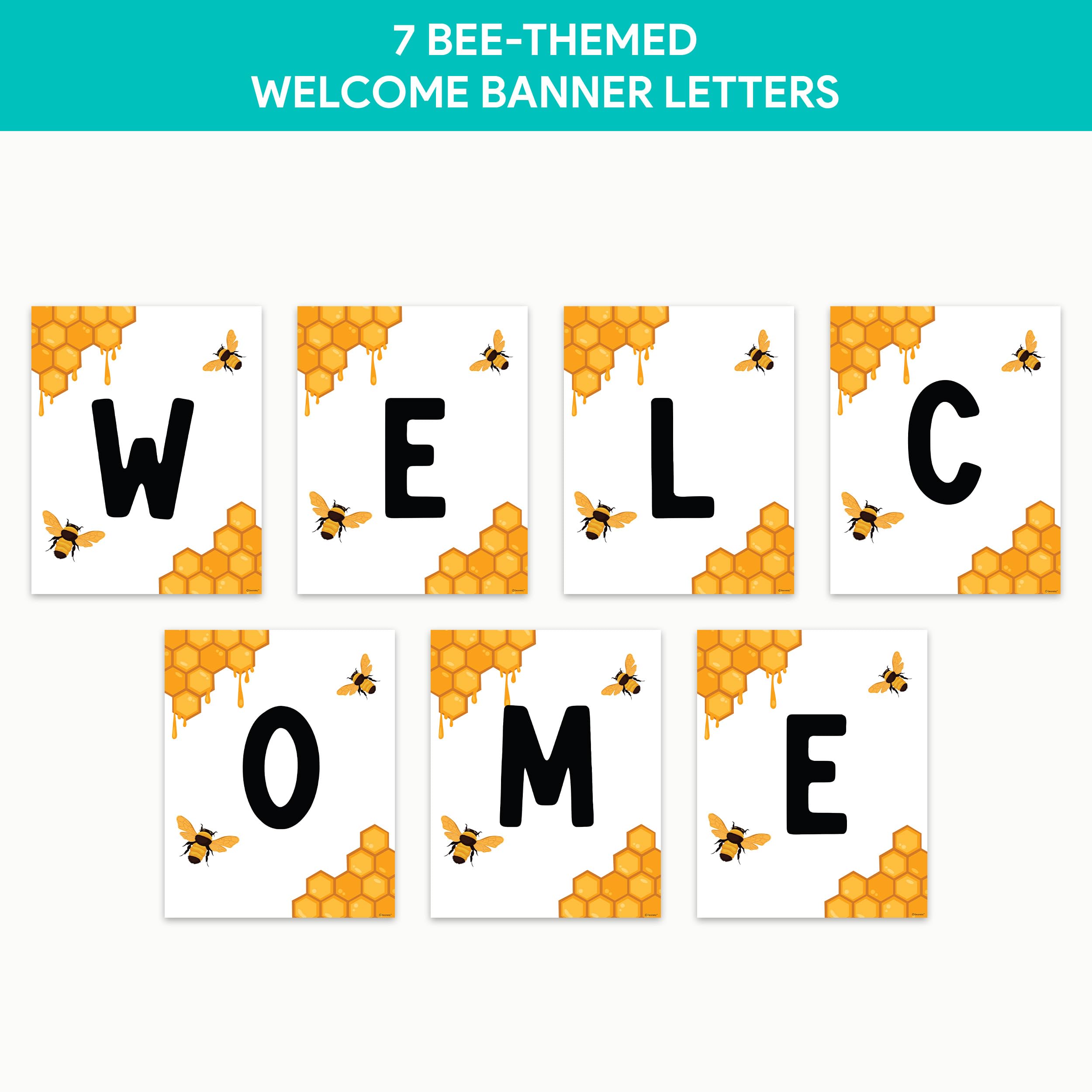 Snapklik.com : Decorably 15 Welcome Bee Posters For Classroom, Matte ...