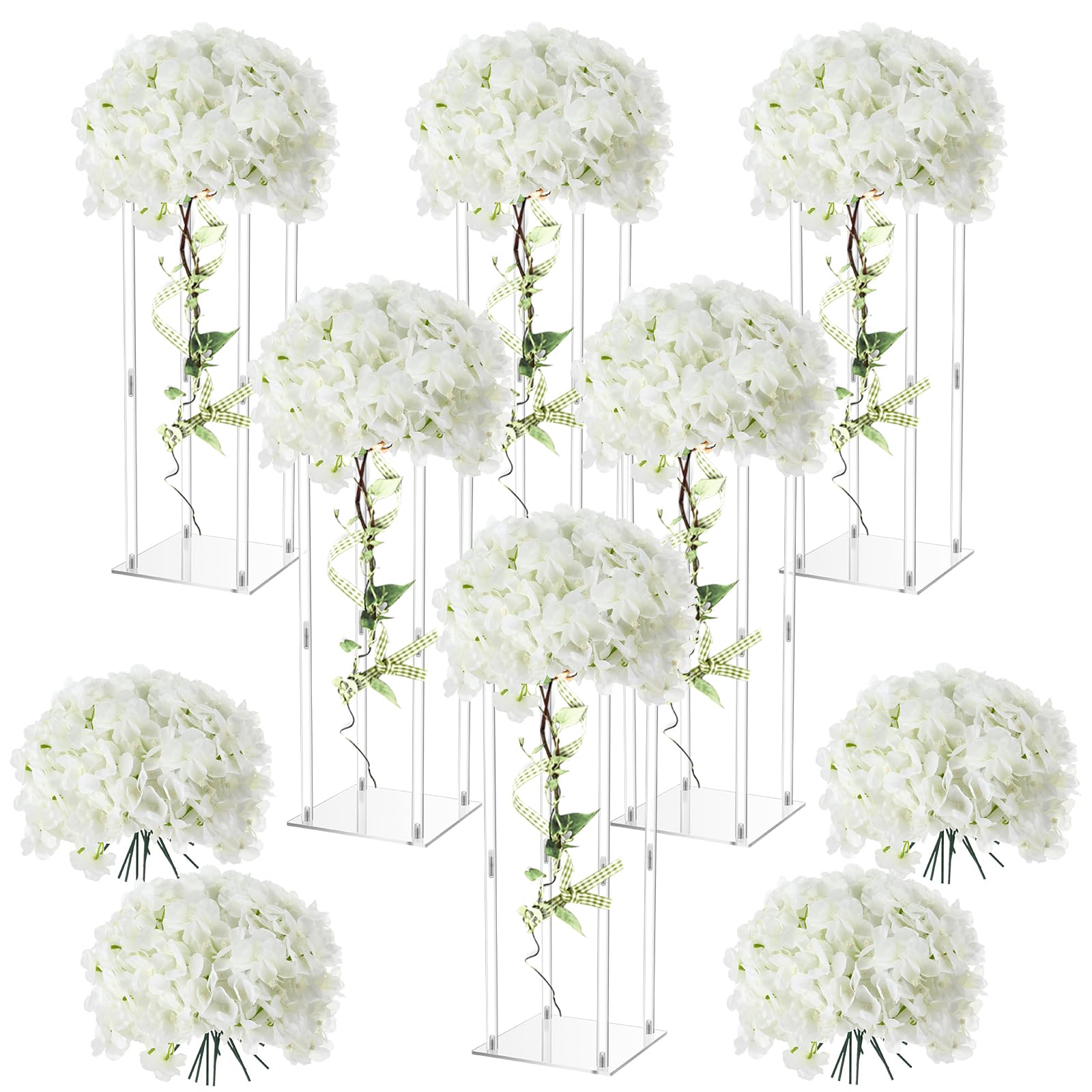 Amazon.com: Geetery 6 Pcs Tall Acrylic Vase Wedding Centerpieces Clear ...