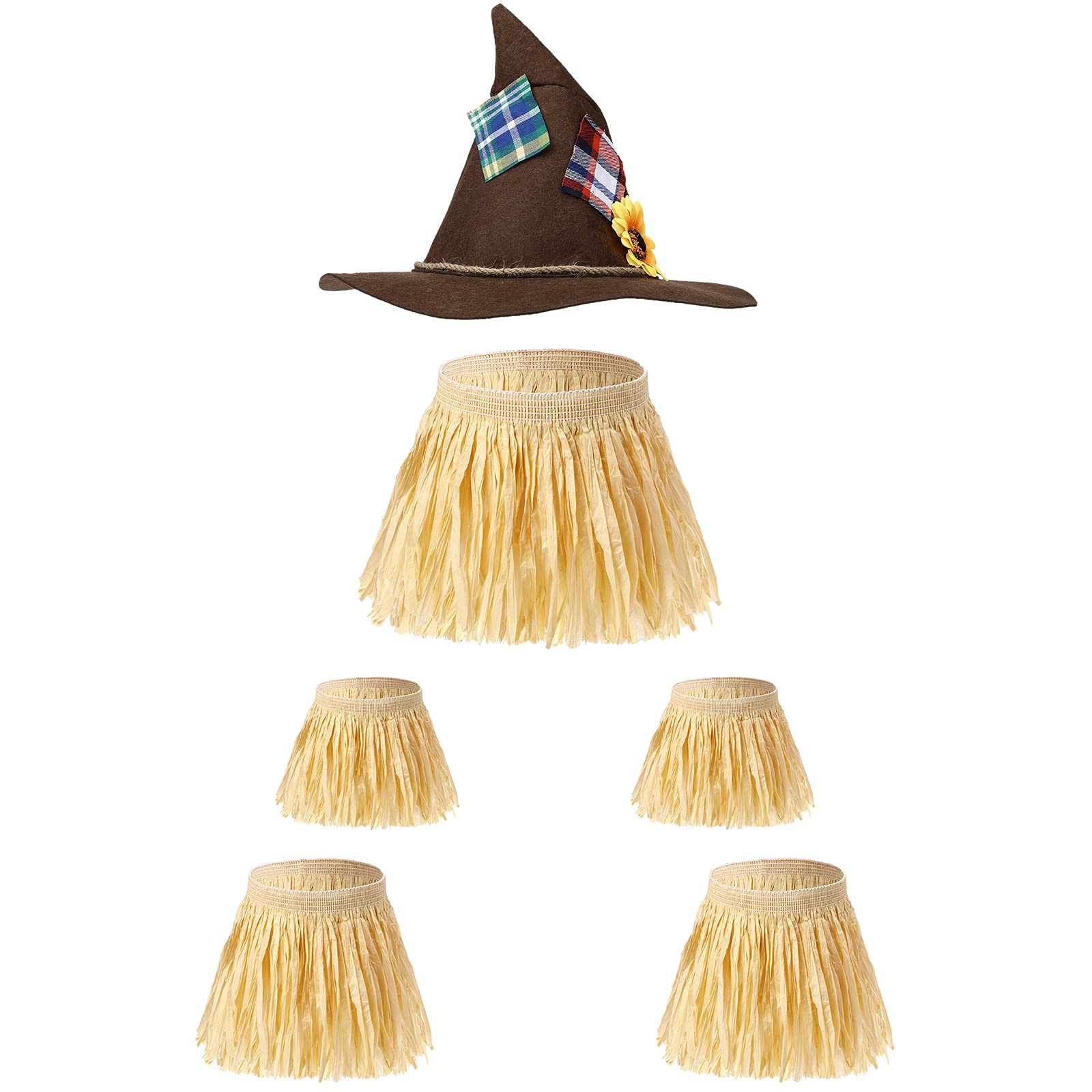Amazon.com: SATINIOR 6 Pieces Scarecrow Costume Include Scarecrow Hat ...