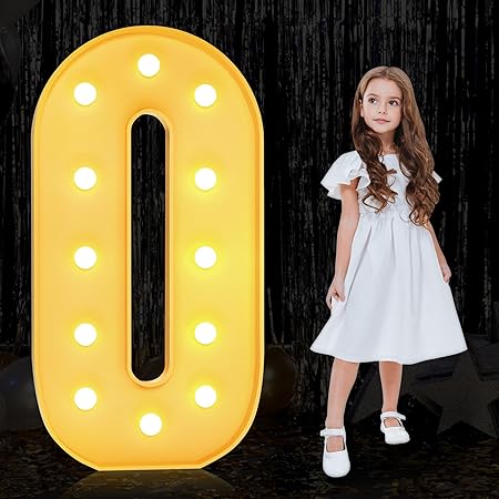 Amazon.com: 4FT Marquee Light Up Numbers Pre-Cut Frame Giant Marquee ...