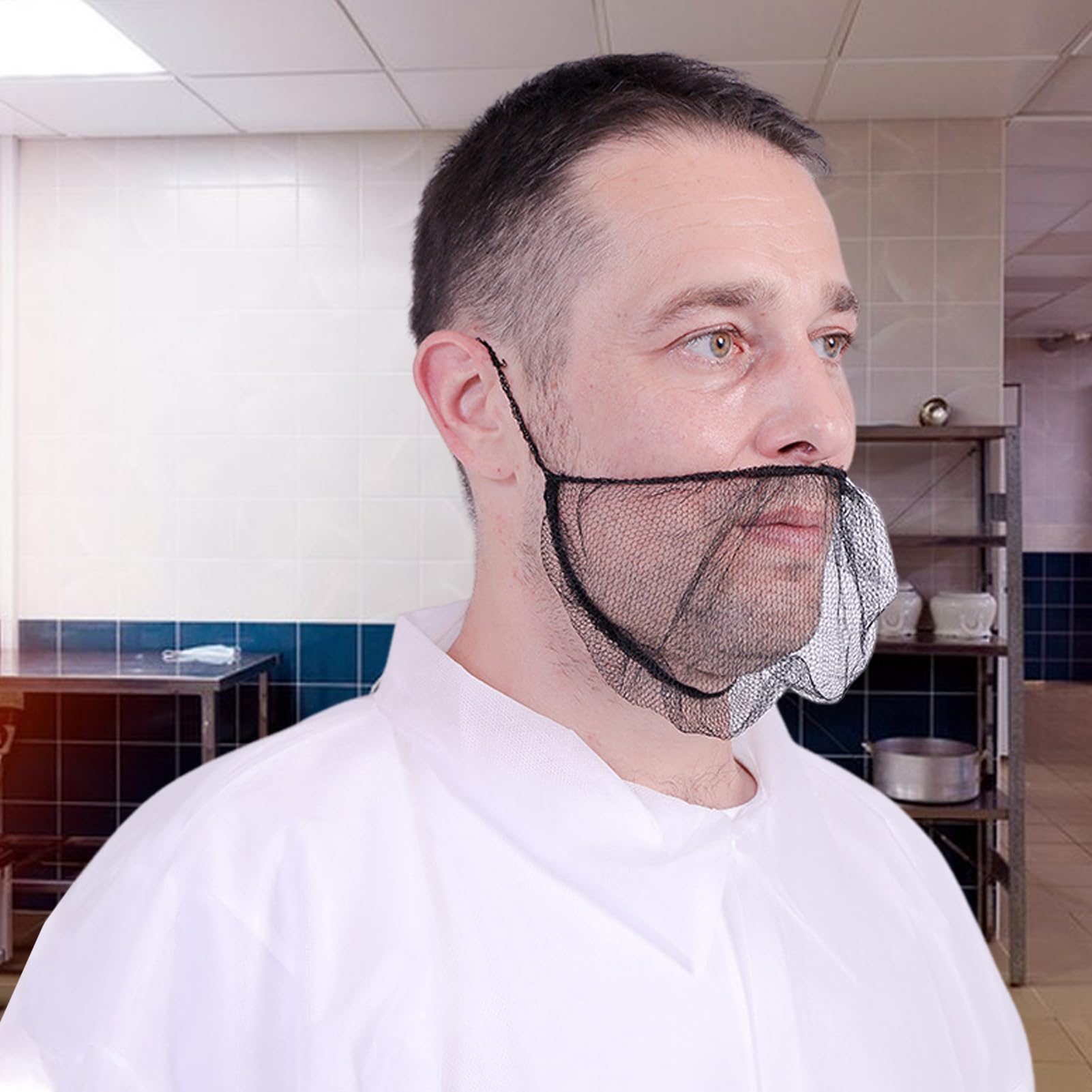 Beard Bands For Men 100pcs Beard Net Disposable Nylon Beard Covers ...