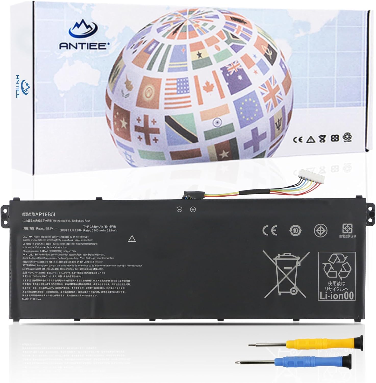 Amazon.com: ANTEE AP19B5L Laptop Battery Replacement for Acer Aspire 5 ...
