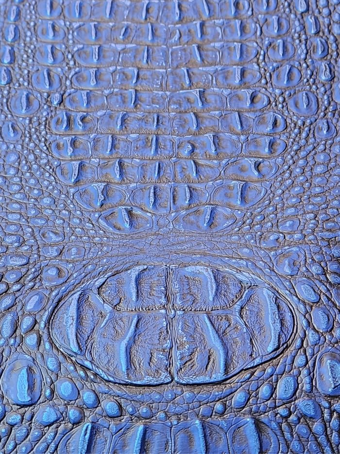 Amazon.com: Metallic Caiman Gator Vinyl Fabric (Navy/Blue, Cut by The ...