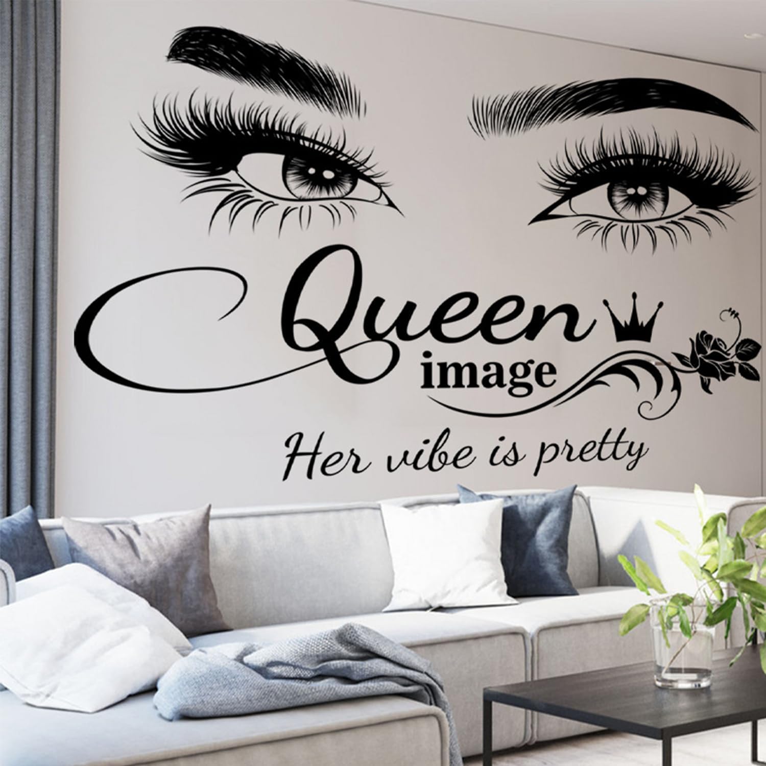 Amazon.com: Arawat Eyelash Wall Decals for Bedroom Queen Eye Quotes ...