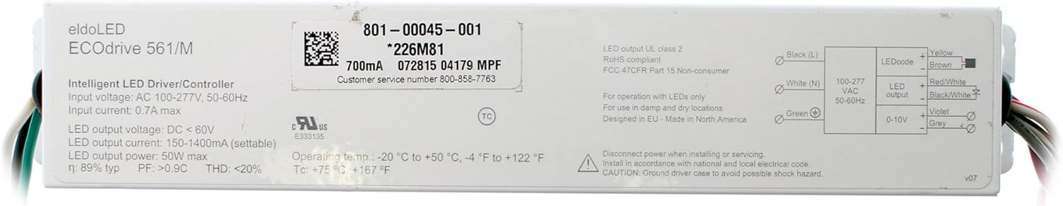 eldoLED ECOdrive 561/M Intelligent LED Driver - Controller, 50W, 60V ...
