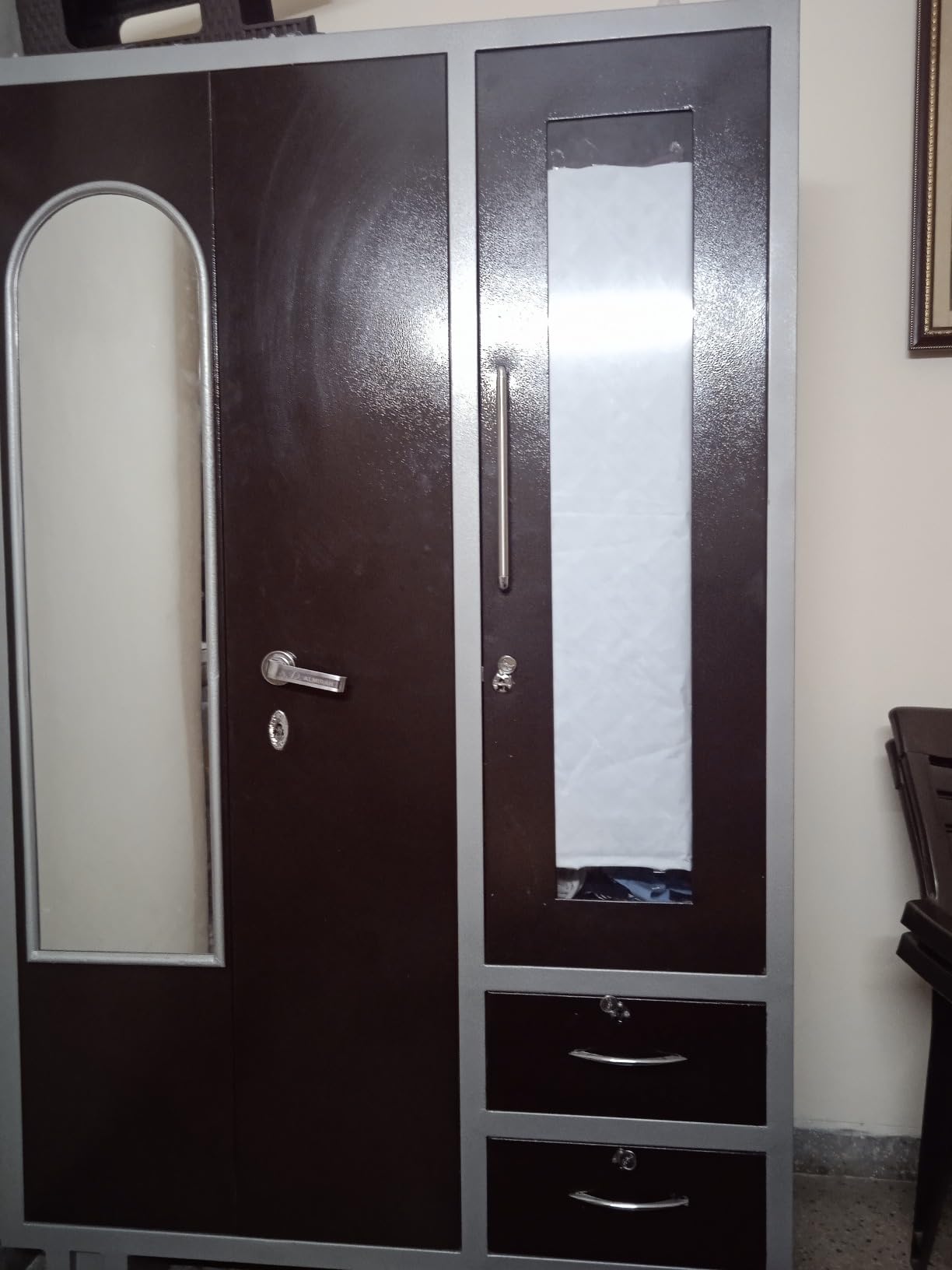 S.D.Steel furniture Galvanised Tata Steel Metal Shelf Wardrobe with ...