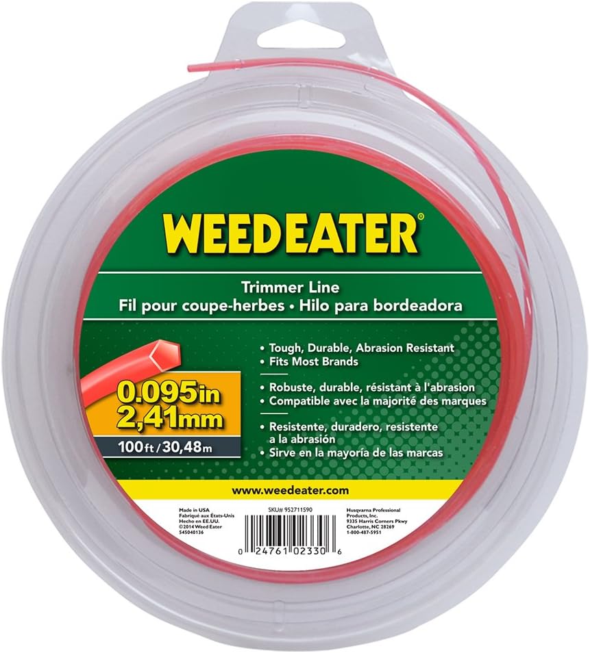 Amazon.com : Weed Eater 588938001 0.095" by 100' Premium 5-Edge String ...