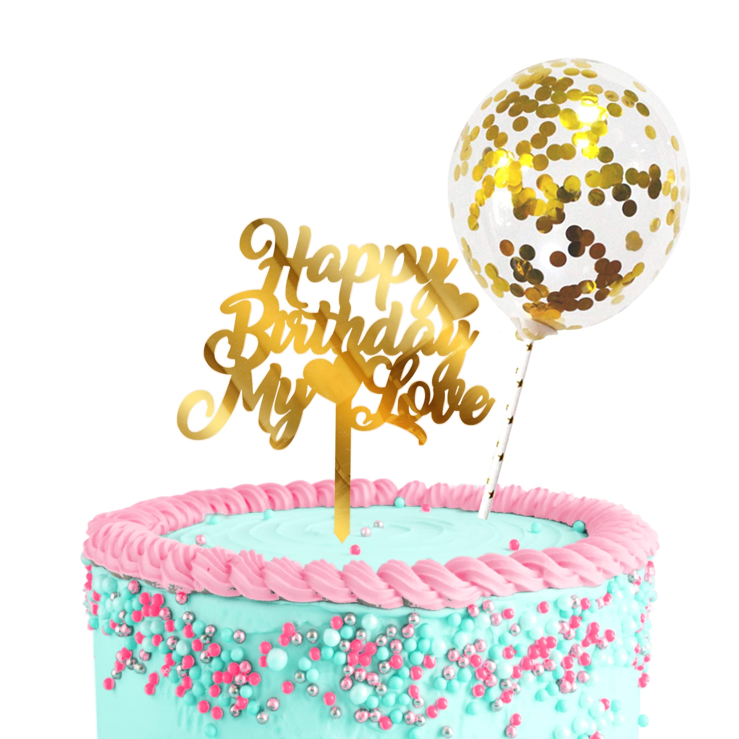Buy Infistyle Cake Toppers Happy Birthday My Love Cake Toppers Acrylic ...