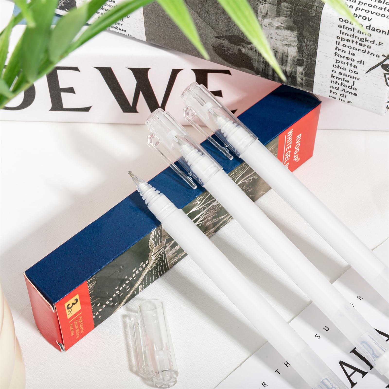 Snapklik.com : White Gel Pen Set, 3 Pack, 1mm Gel Ink Pens Opaque White ...