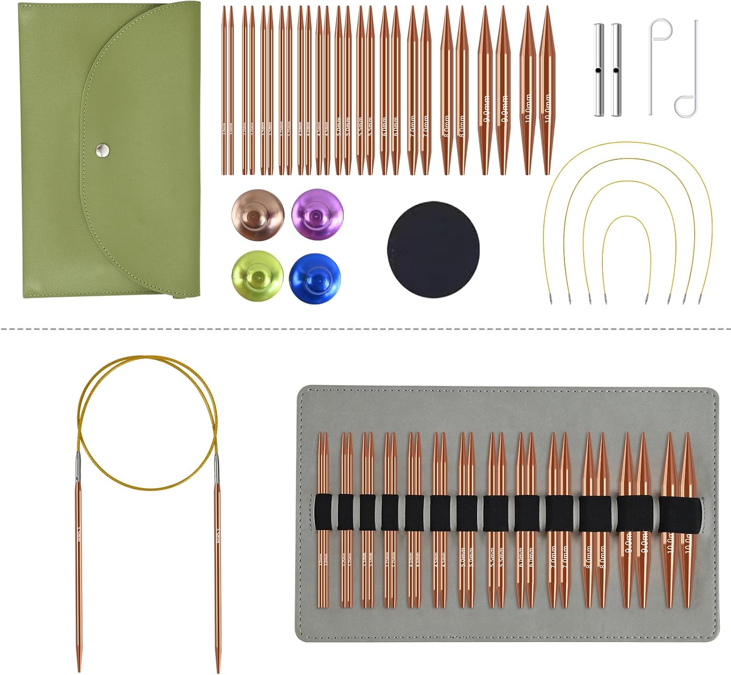 13 Pairs of Interchangeable Circular Knitting Needles Set, Circular ...