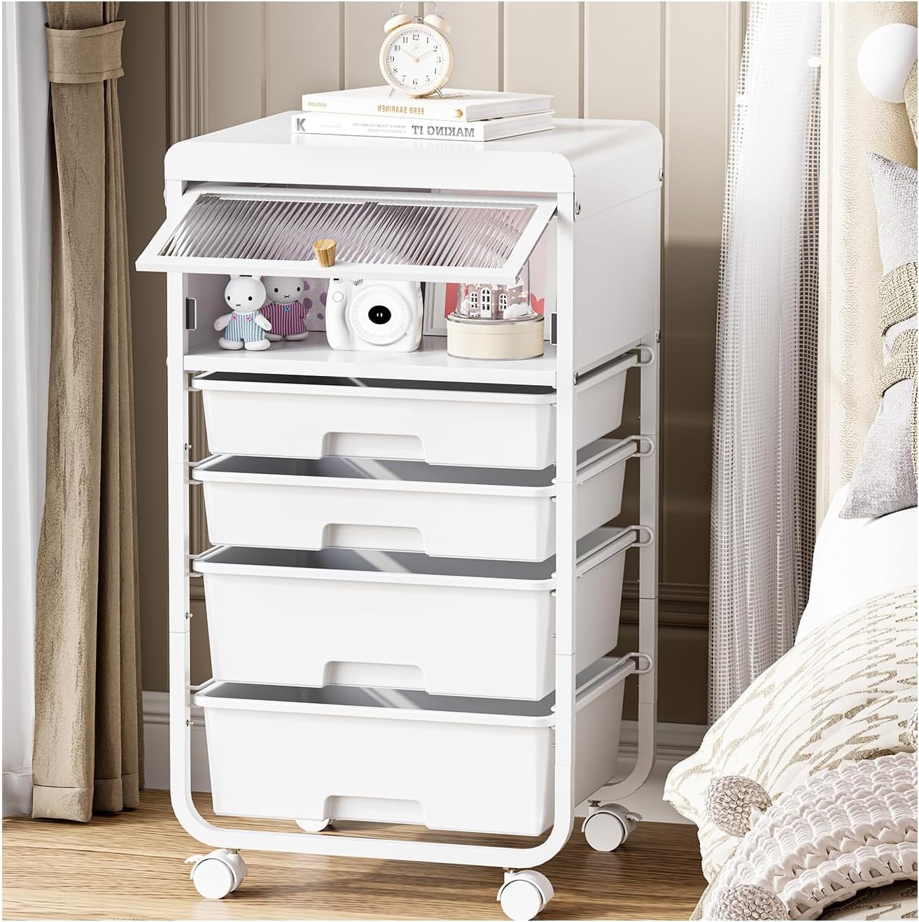 Amazon.com: 5-Tier Craft Organizer Cart with Wheels,Storage Cart with ...