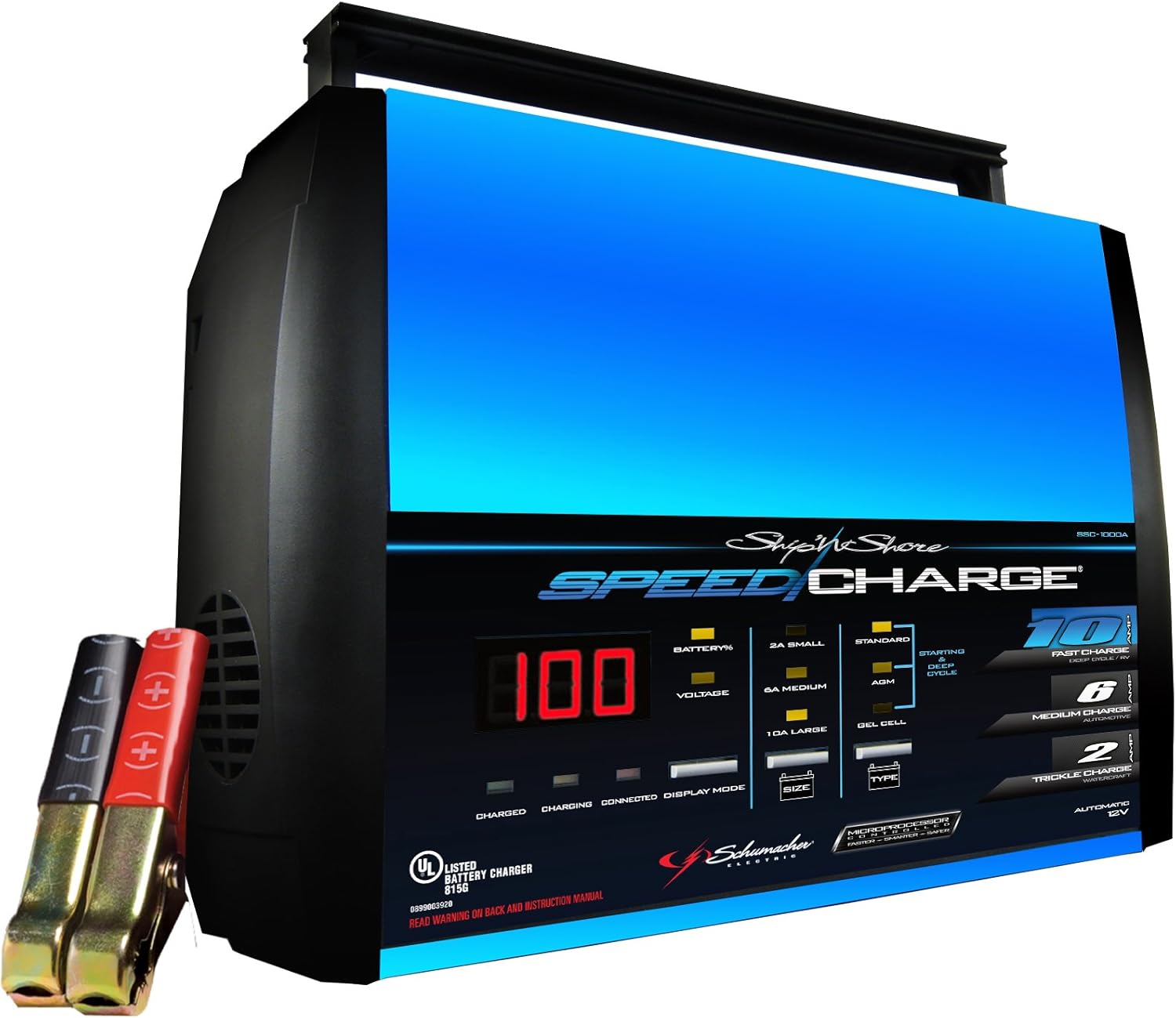 Amazon.com: Schumacher SSC-1000A SpeedCharge 2/6/10 Amp Battery Charger ...