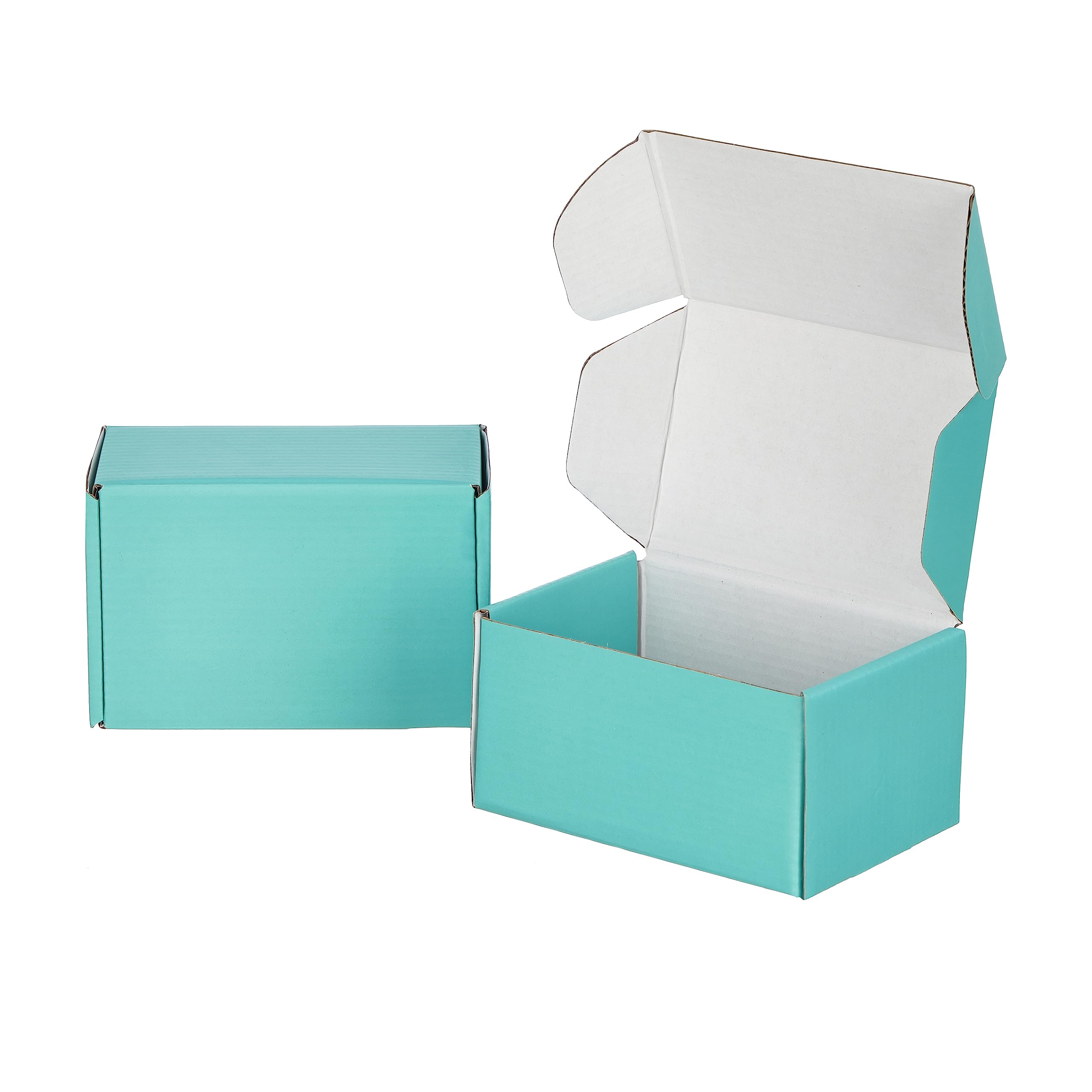 Amazon.com: GHEIR 100 Pack 6x4x3 inches Shipping Boxes Teal, Corrugated ...