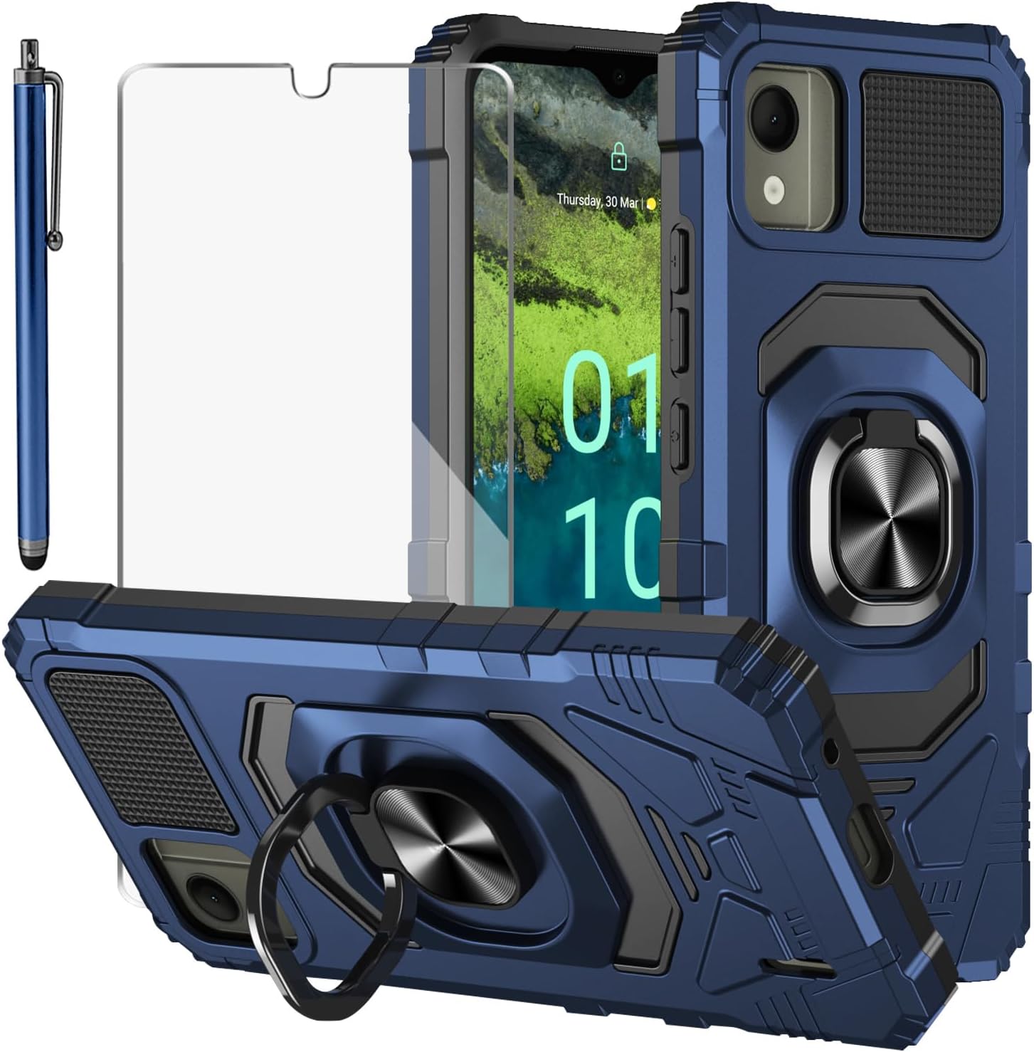 Amazon.com: RTYJZ for Nokia C300/Nokia G100 Case with Tempered Glass ...