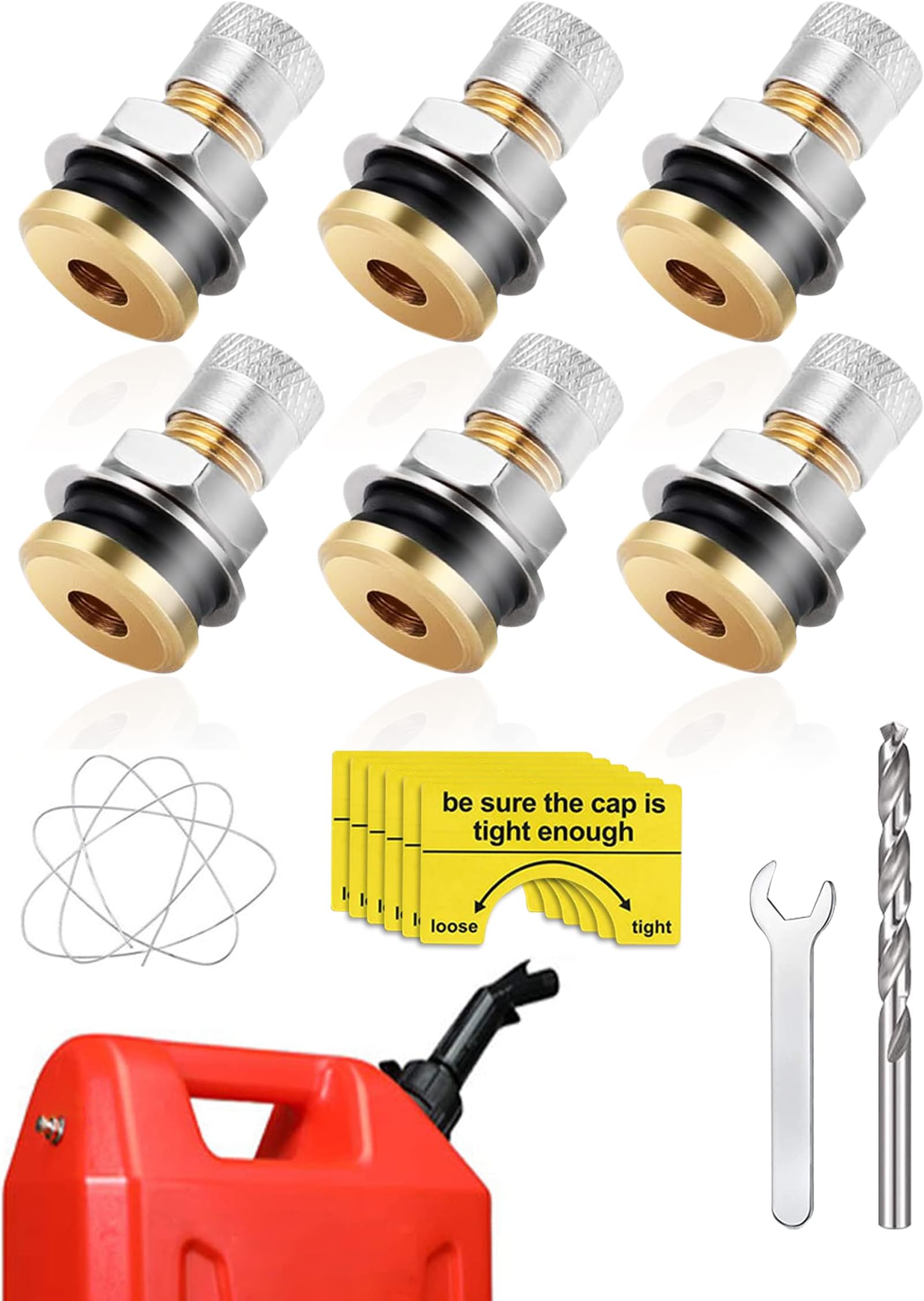 Amazon.com: YAKEFLY 6 Pack Fuel Gas Tank Vent Caps,Leak-Proof Gas Jug ...