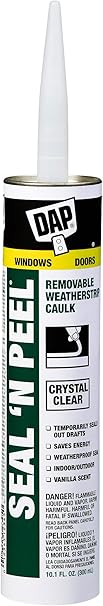 Amazon.com: Dap 18324 Seal 'N Peel Removable Caulk, 10.1-Ounce ...