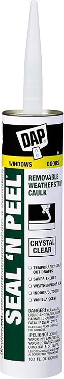 Amazon.com: Dap 18324 Seal 'N Peel Removable Caulk, 10.1-Ounce ...