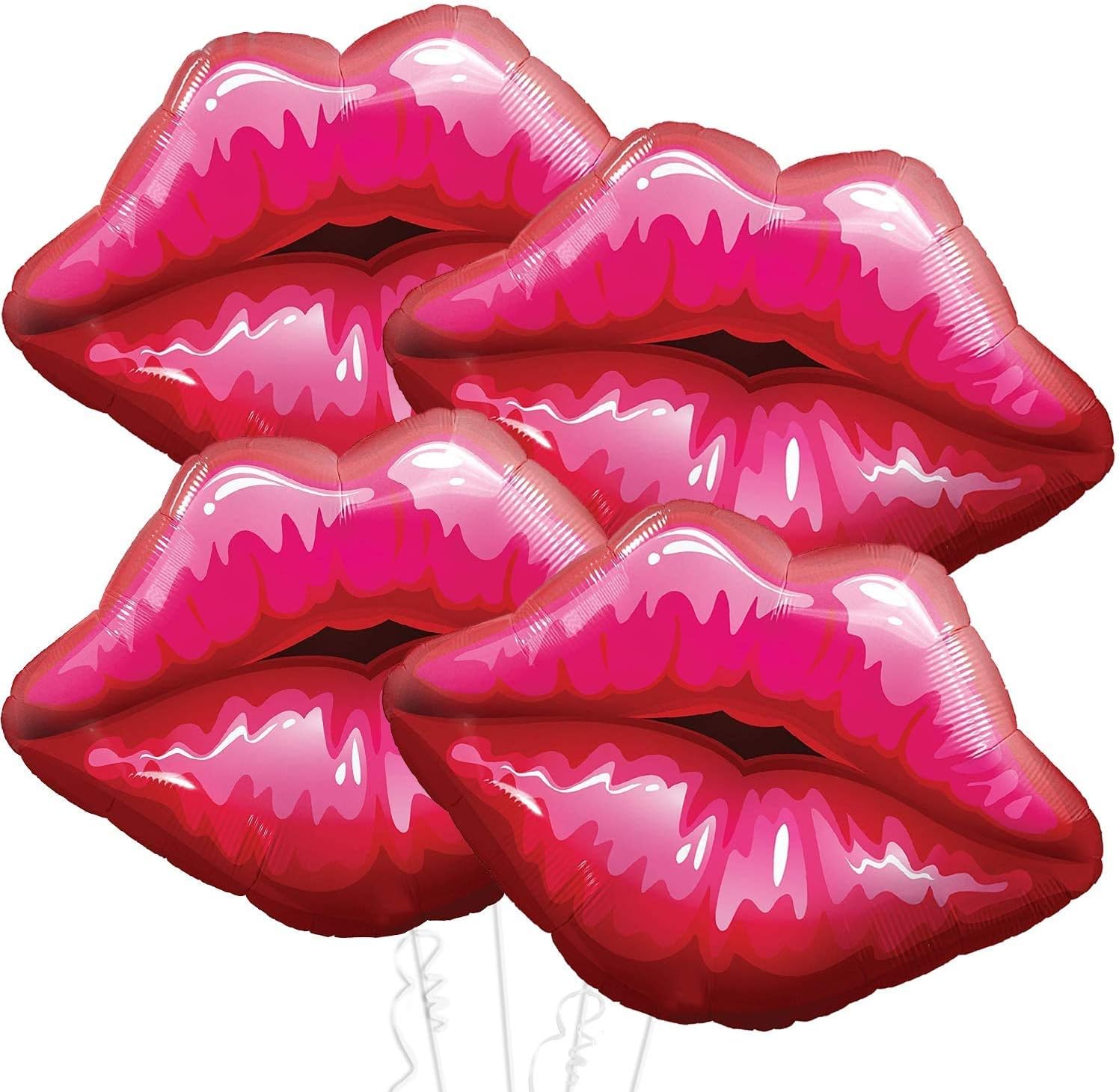 Amazon.com: KatchOn, Huge Red Lip Foil Balloon - 30 Inch, Pack of 4 ...
