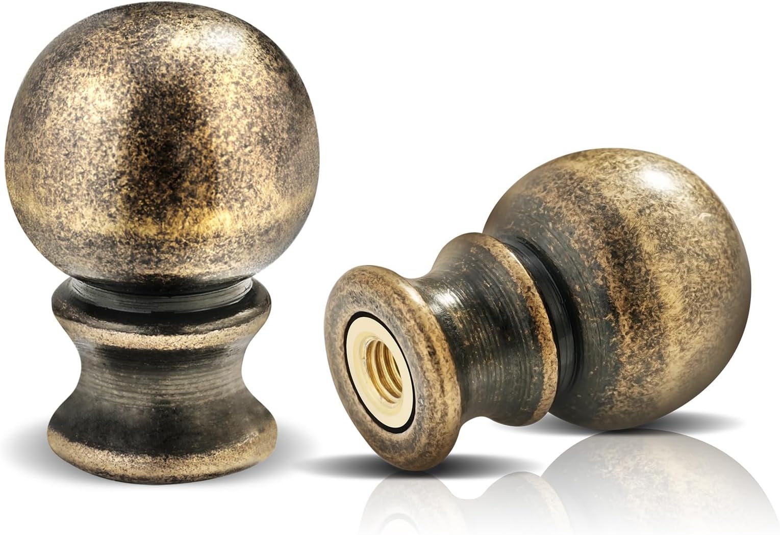Dsjnf Bronze Steel Ball Knob Lamp Shades Finials Cap Knob Lamp Holder ...