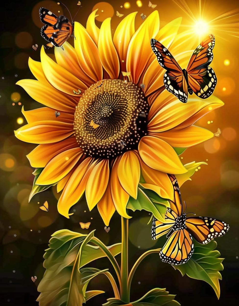 Amazon.com: Naykow Diamond Painting Drills Sunflower Diamond Painting ...