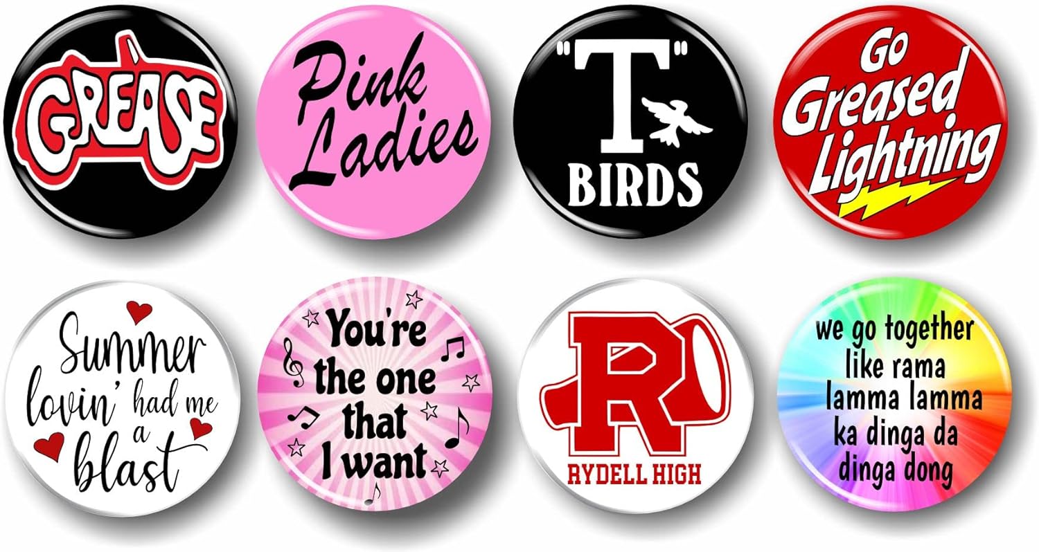 Amazon.com: Grease // Inspired Pins, Buttons, 1.25" Round Pinbacks ...