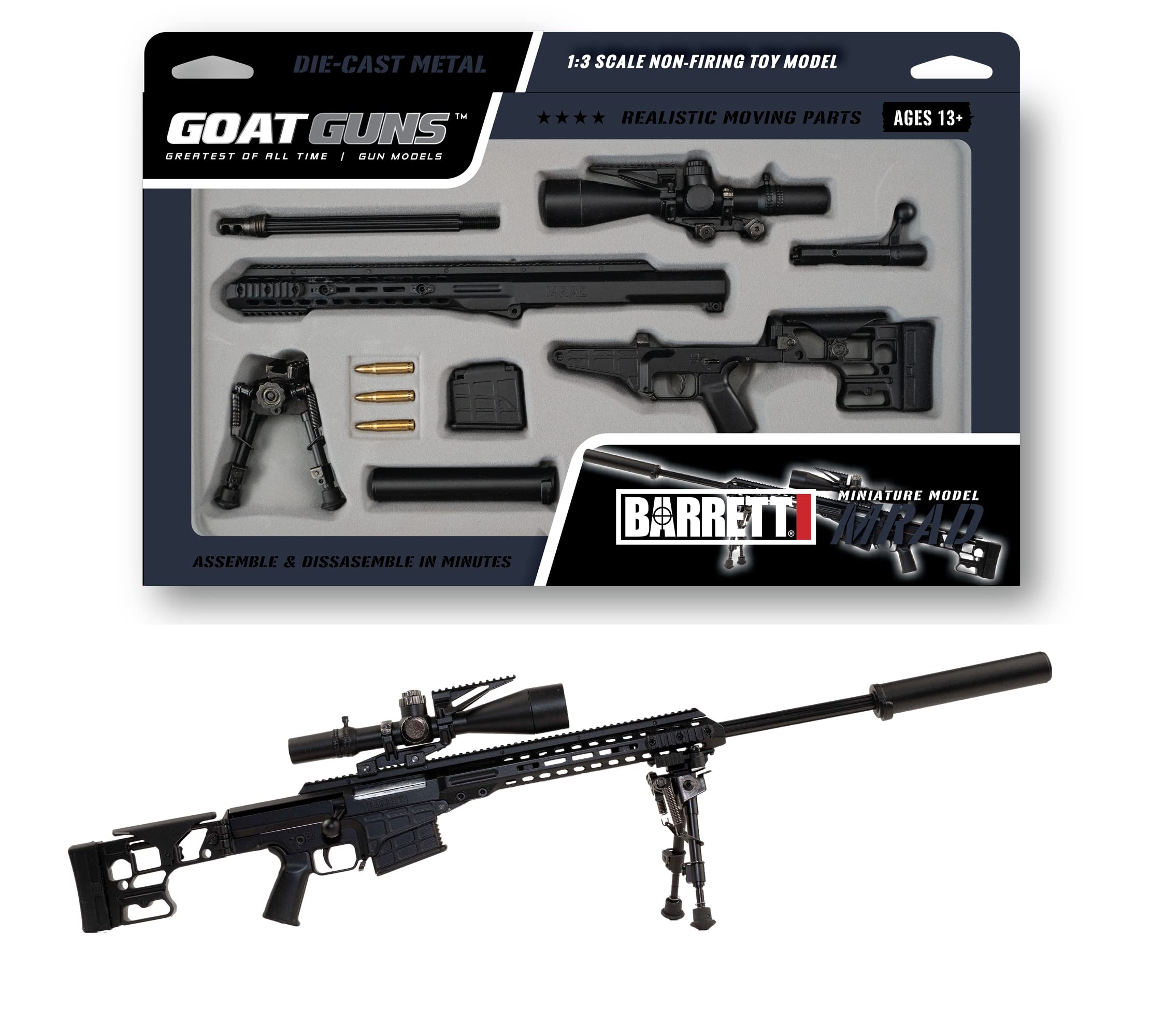 Goat Guns Miniature Barrett Mk22 Model Black 1 4 Scale | Desertcart New ...