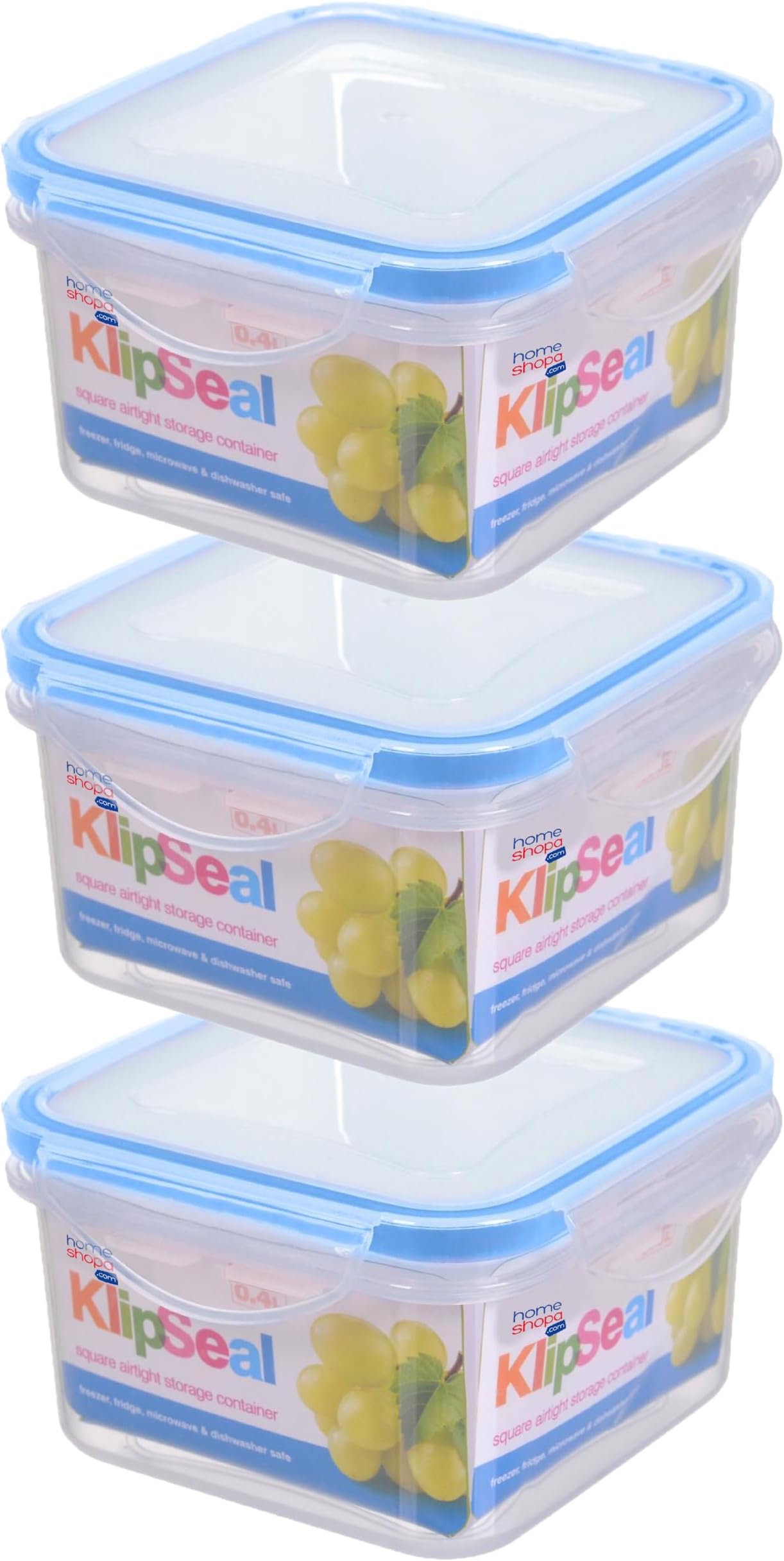 HOMESHOPA 3 Pack Square Plastic Food Storage Containers 200ml, Leak ...
