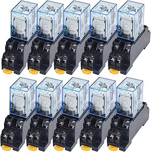 Amazon.com: YONGTO 10Pcs Relay LY2NJ AC12V 24V 36V 48V 110V 220V 380VSmall Relay 10A 8 Pins Coil ...
