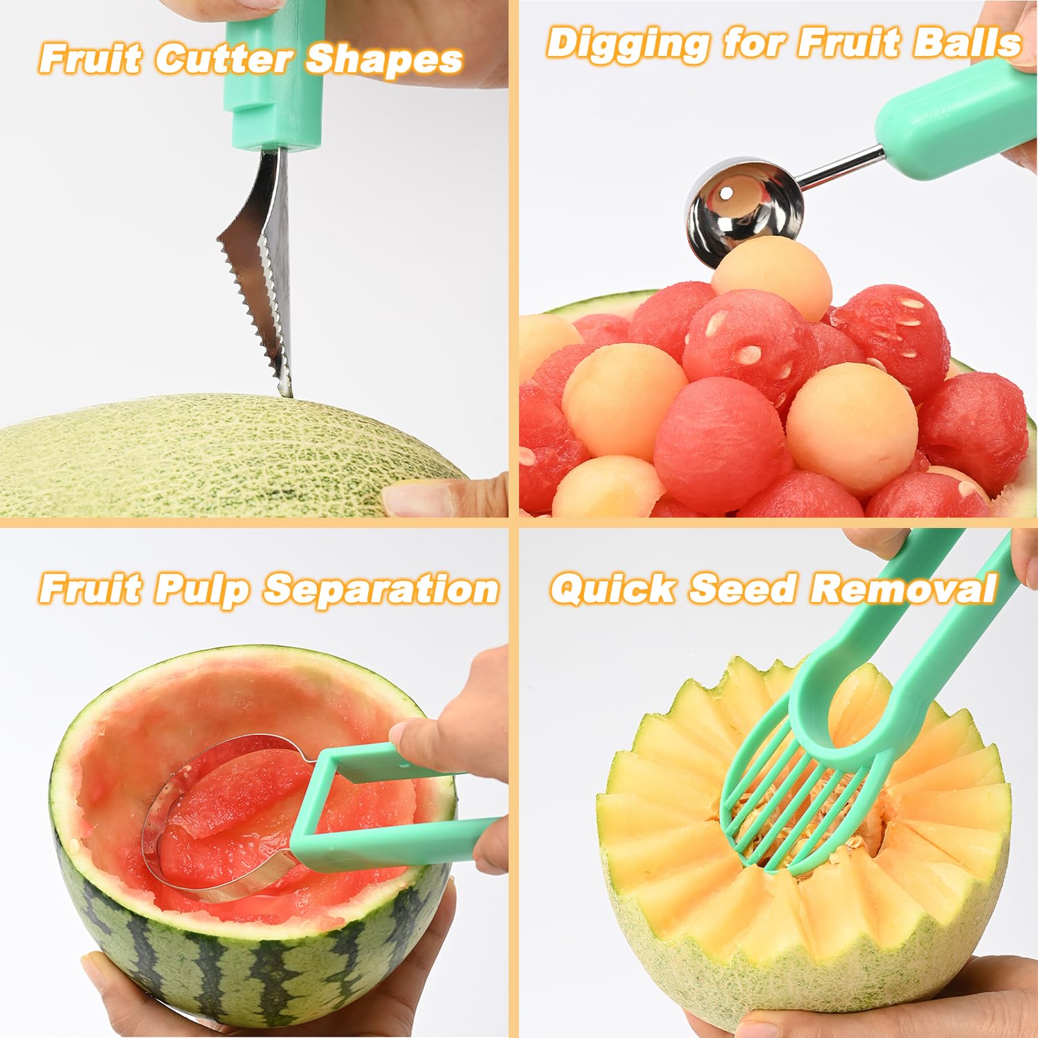 Snapklik.com : Watermelon Cutter Slicer, 5 In 1 Melon Baller Scoop Set ...