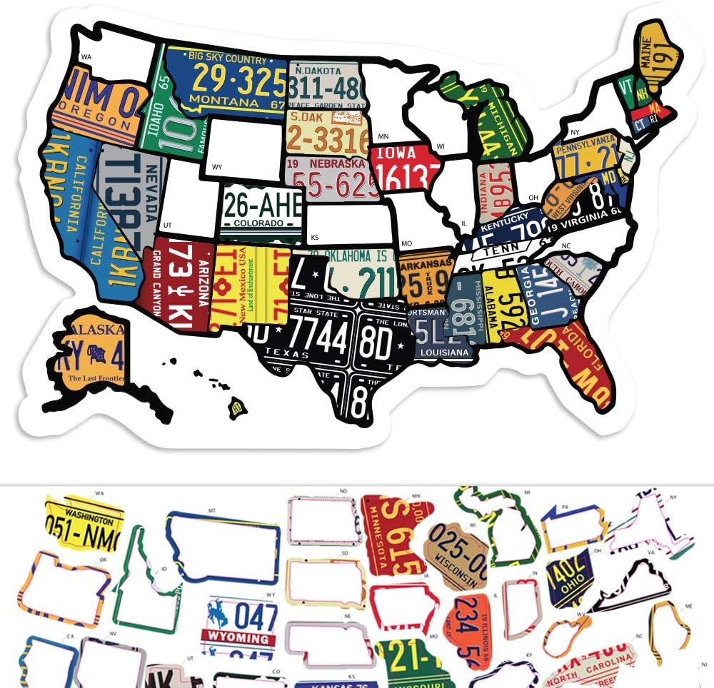 Amazon.com: RV State Sticker Travel Map - 11" x 17" - USA States ...