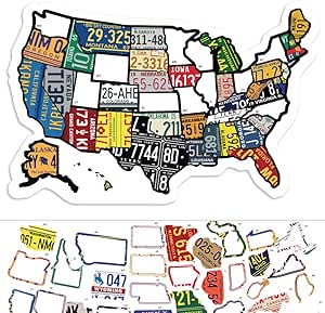 Amazon.com: RV State Sticker Travel Map - 11" x 17" - USA States ...