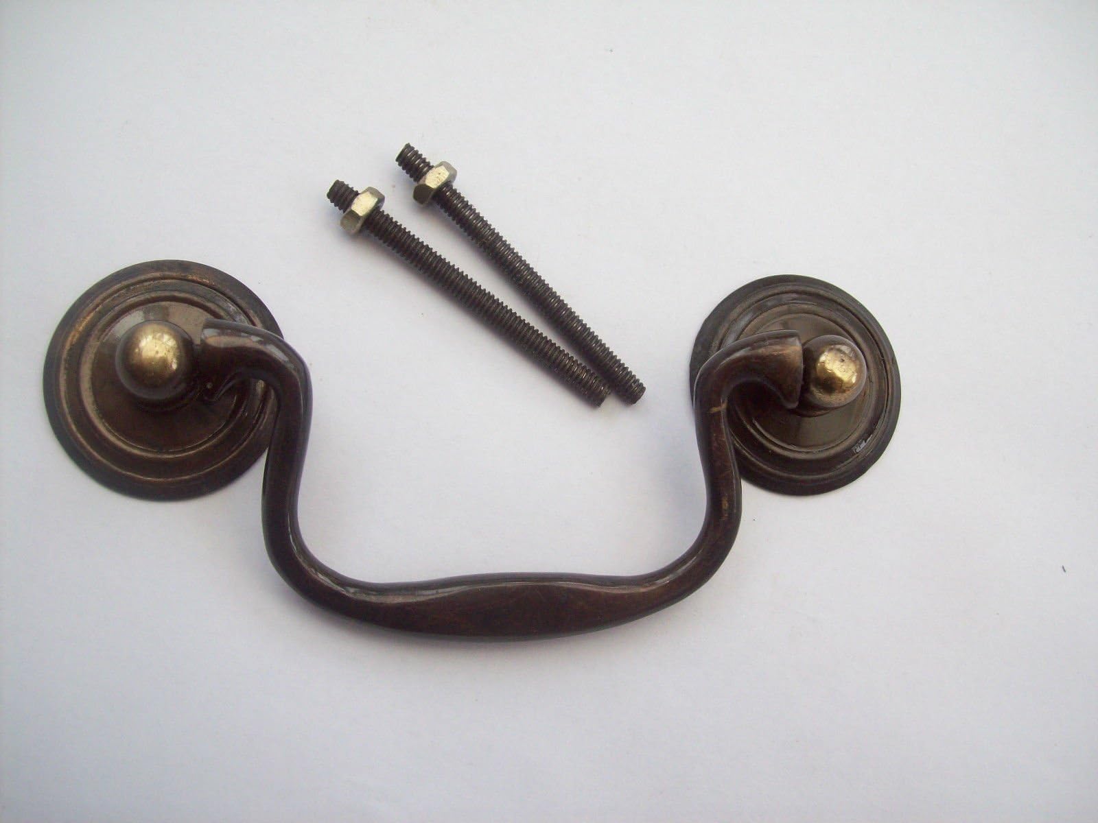 Vintage Drawer Handles Swan Neck Drop Handle Antique Brass 3.5" / 92mm ...