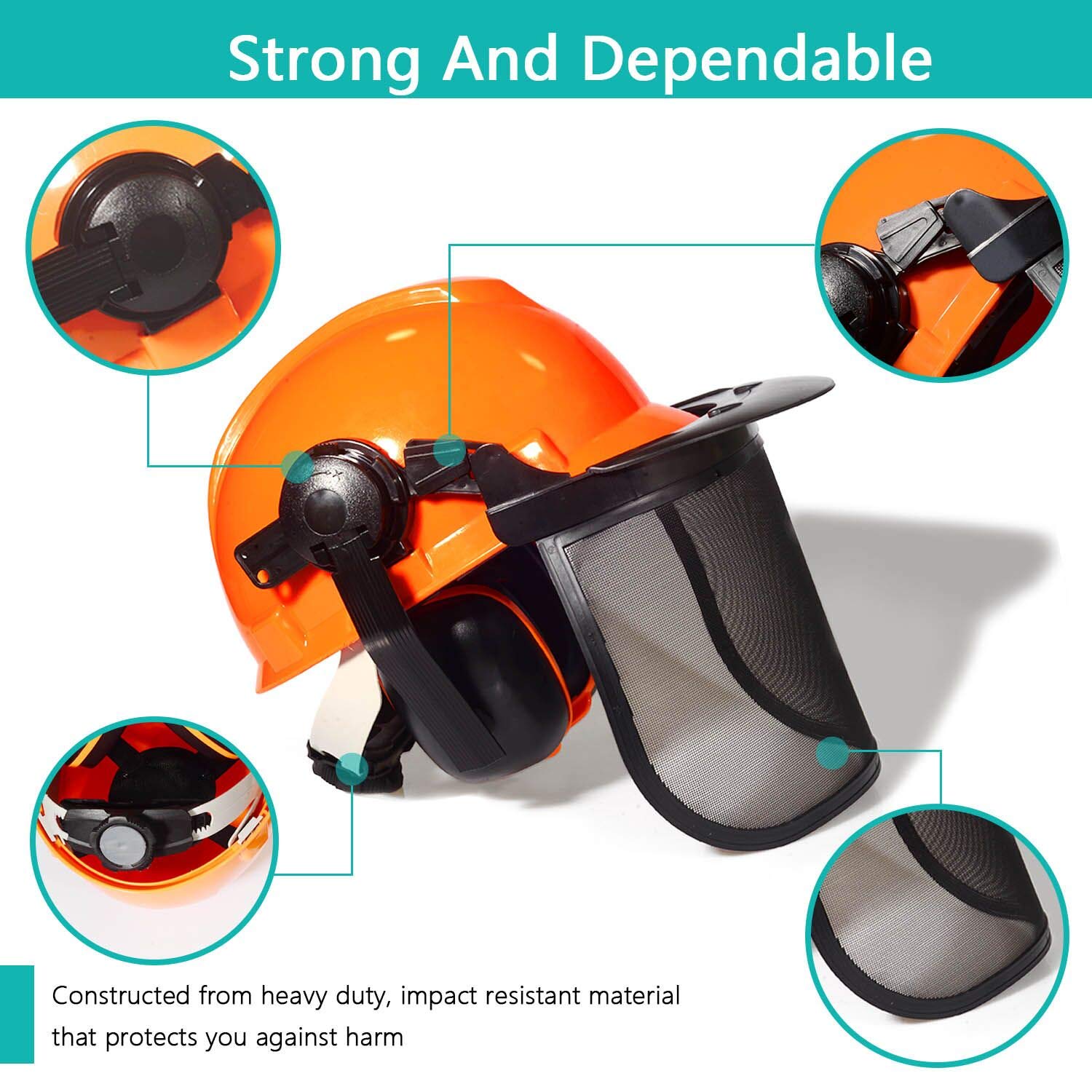 Mestudio Industrial Forestry Safety Helmet With Hearing Protection ...