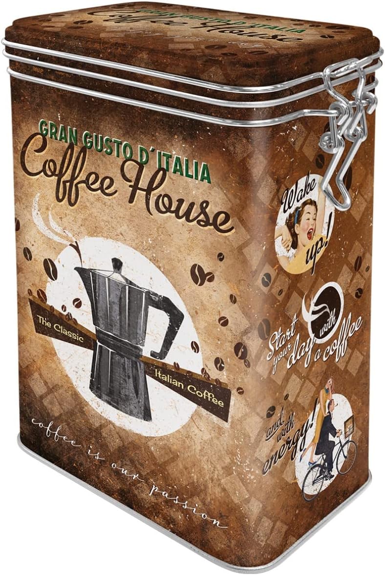 Amazon.com: Nostalgic-Art Retro coffee tin box, 44 oz, Coffee House ...