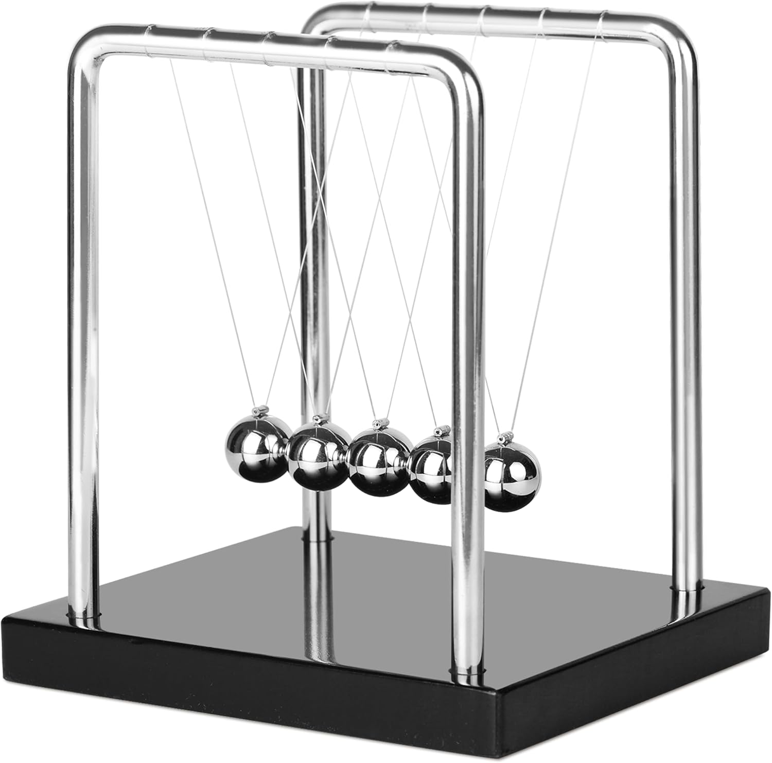 Amazon.com: Newtons Cradle Balance Pendulum 5 Balls, Wooden Base Newton ...