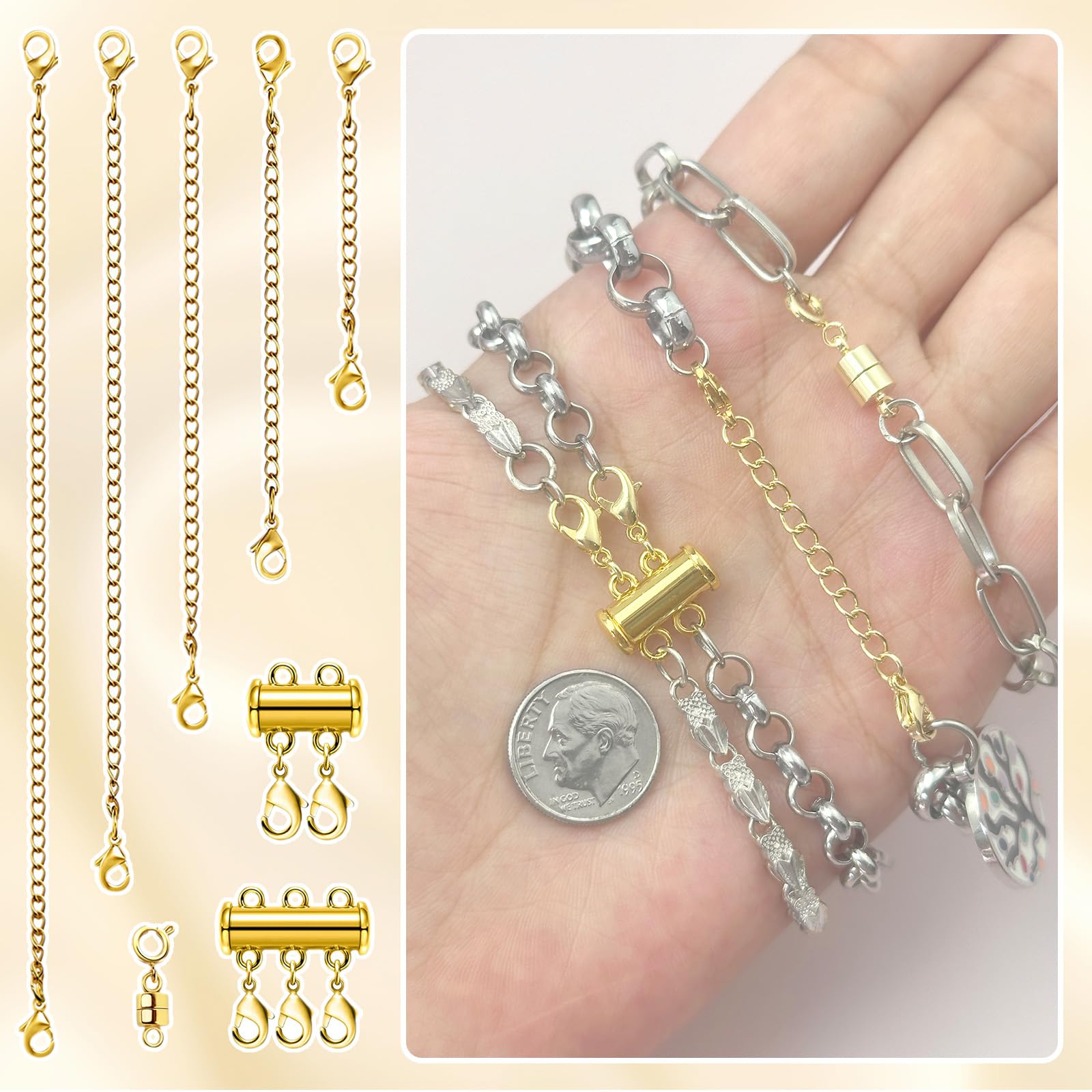 Snapklik.com : MKCYD Magnetic Jewelry Clasps For Necklace Extender And ...