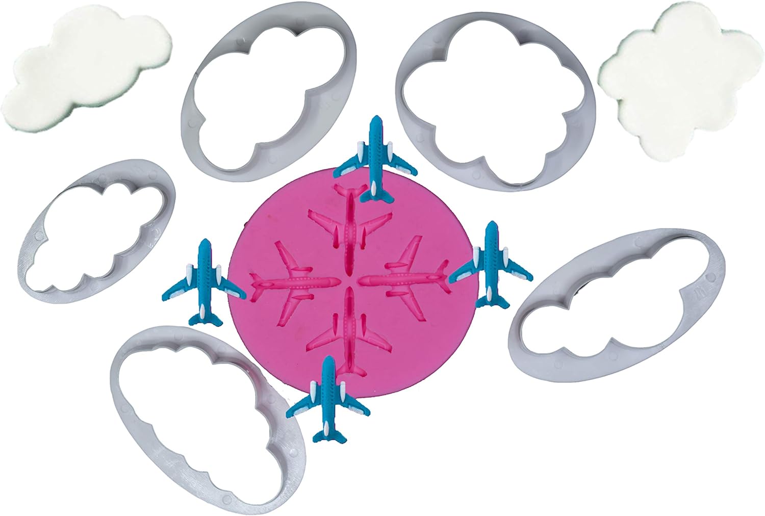 Amazon.com: 6pcs set Mini Airplane Silicone Mold and Cloud mold for ...