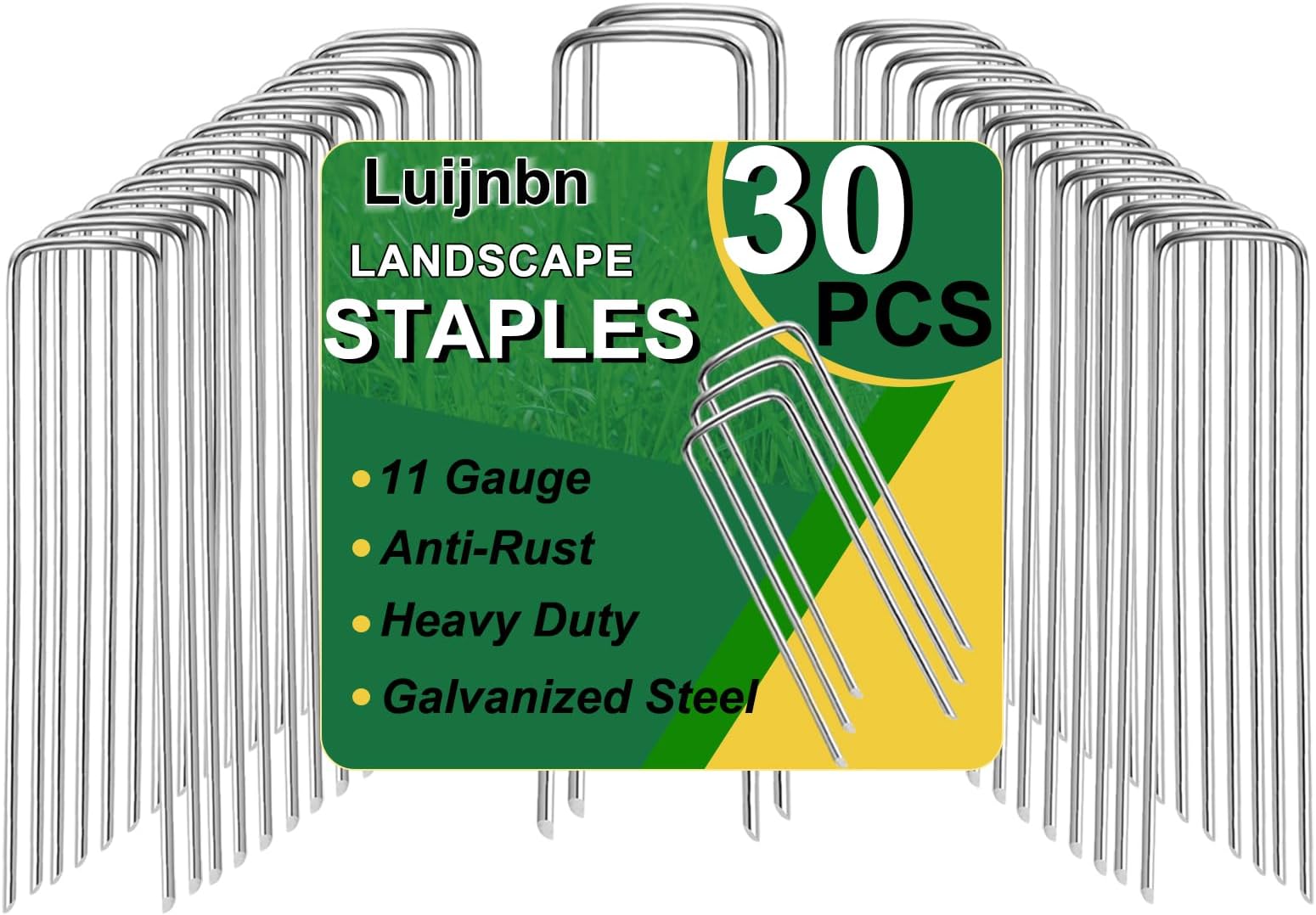 Amazon.com : Hengdu Landscape Staples,30Pack 7.9 Inch Gauge Galvanized ...
