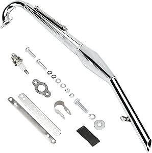 YOXUFA Motorized Bicycle Bike Exhaust Muffler Pipe Silencer Assembly ...