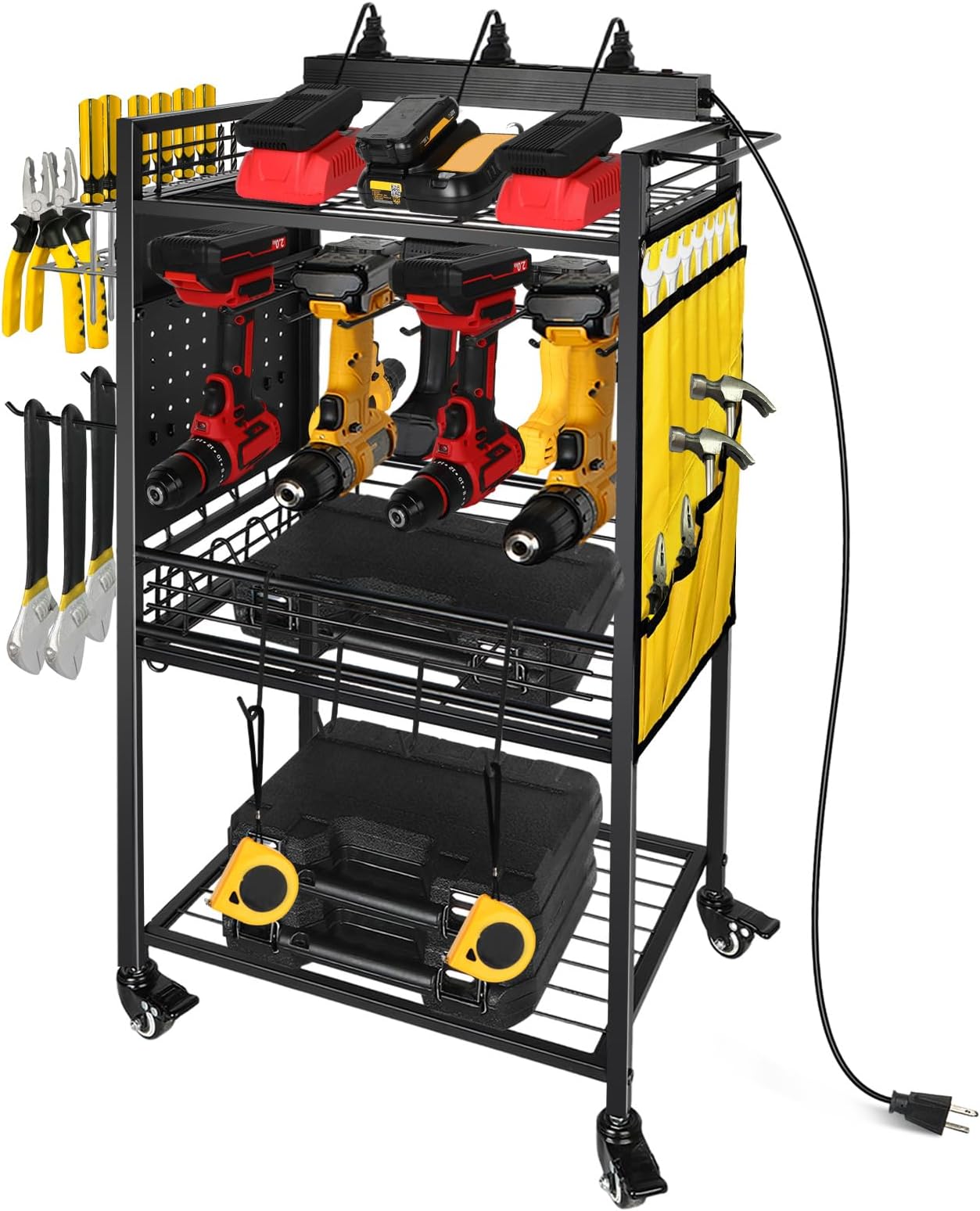 Amazon.com: CCCEI Garage Power Tools Organizer Cart with Charging ...