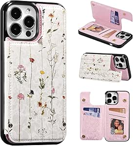 Amazon.com: UEEBAI Wallet Case for iPhone 15 Pro Max with Card Holders, PU Leather Cover ...