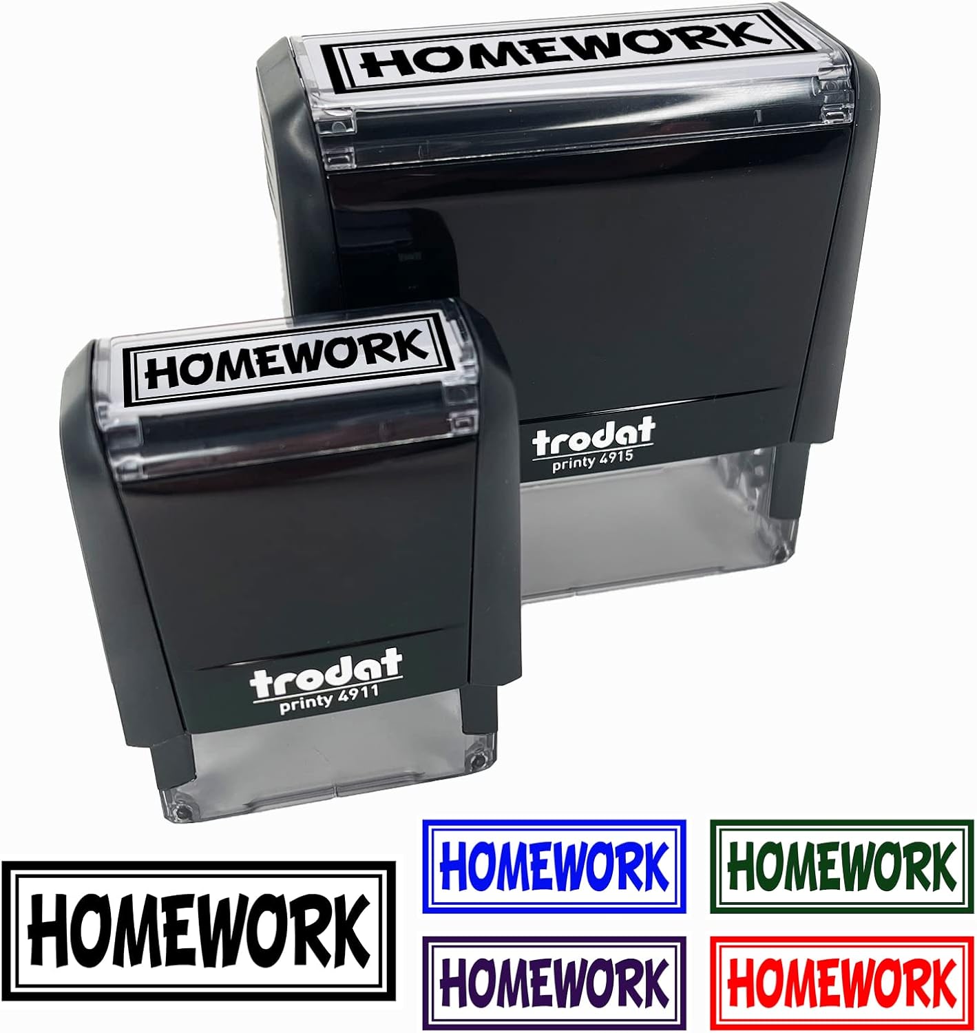 Amazon.com : Homework School Teacher with Border Self-Inking Rubber ...