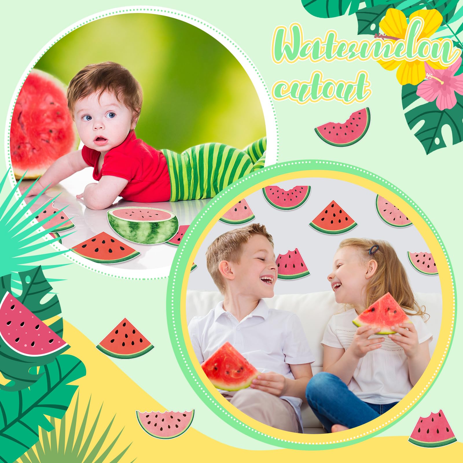 Snapklik.com : 60 Pcs Watermelon Bulletin Board Cutouts Decorations ...