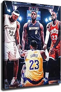 Amazon.com: LeBron James Poster Canvas Print Wall Art Basketball Poster ...