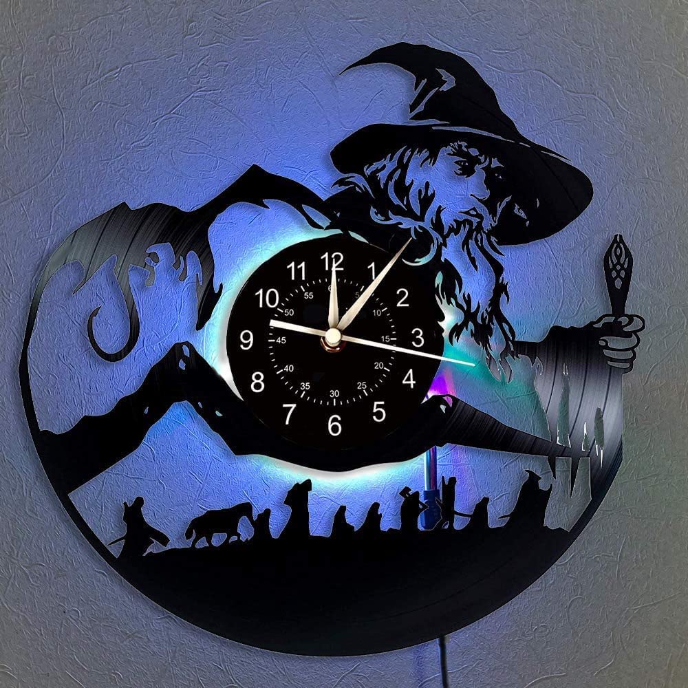 Amazon.com: Vinyl Record Wall Clock Rings Gifts, LED 7 Color Night Lamp ...