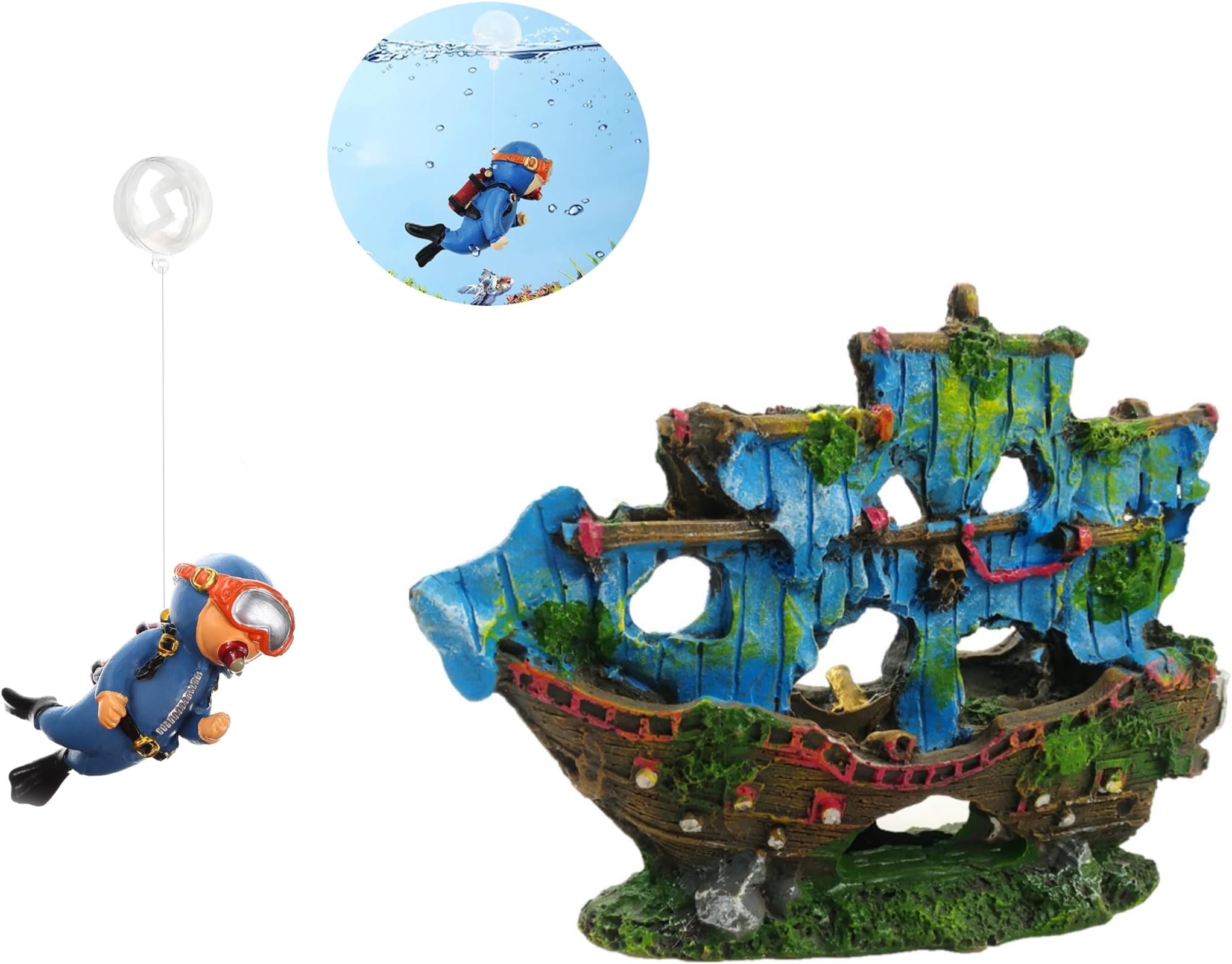 Amazon.com: FRCOLOR Aquarium Decor Fish Tank Decorations Pirate ...