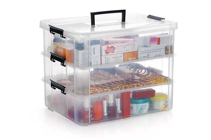 PALAK Plastic Storage Box - Transparent Rectangular Multi Utility ...