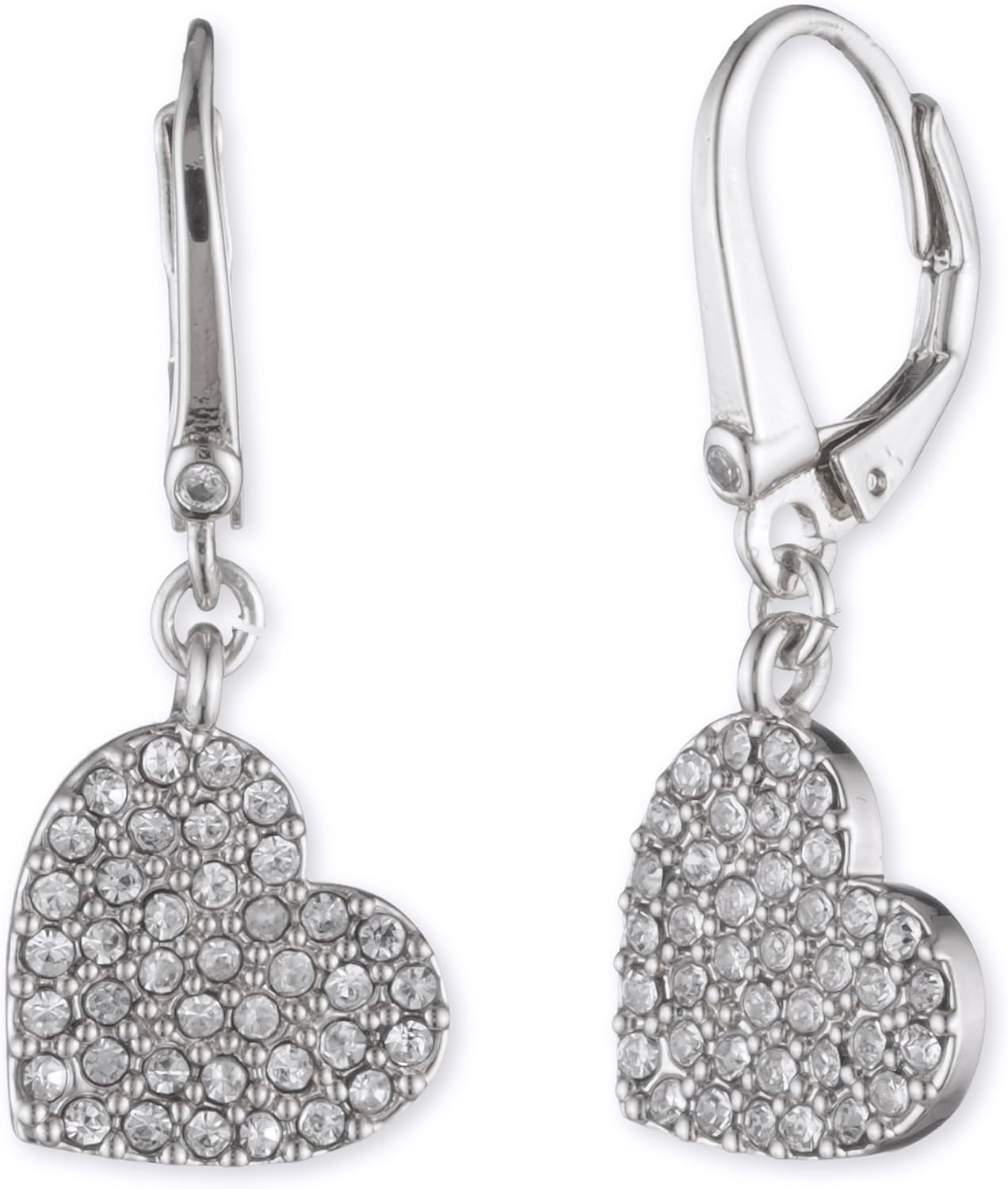 Amazon.com: DKNY Heart Drop Earrings - Dangle Heart Earrings - Women's ...
