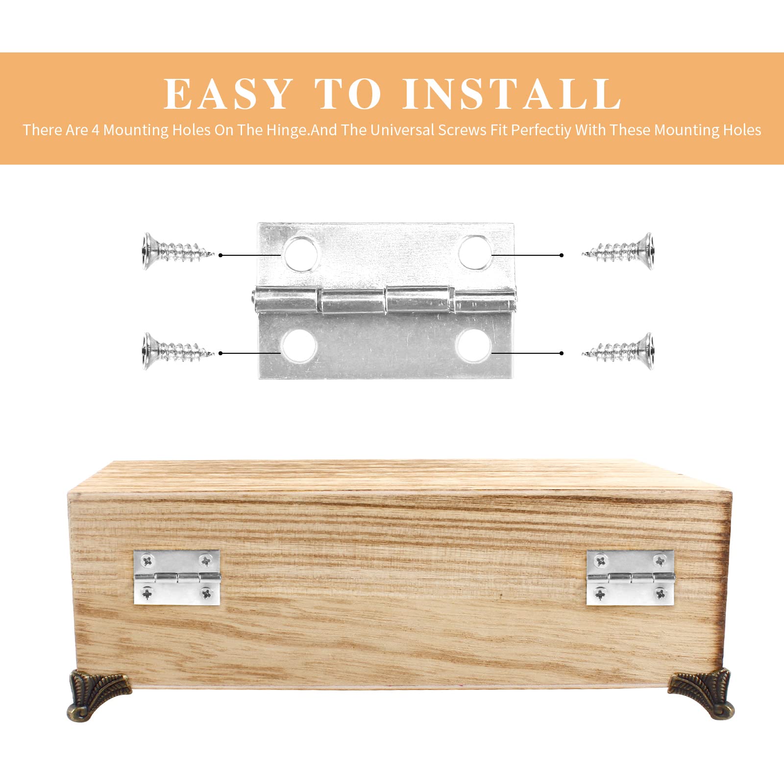Snapklik.com : BangShou Jewelry Box Hinges 60Pcs, Small Hinges For ...