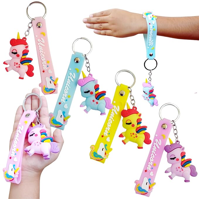 IncyWincy Keychain for kids (Pack of 12), Cute Unicorn Keychains for ...